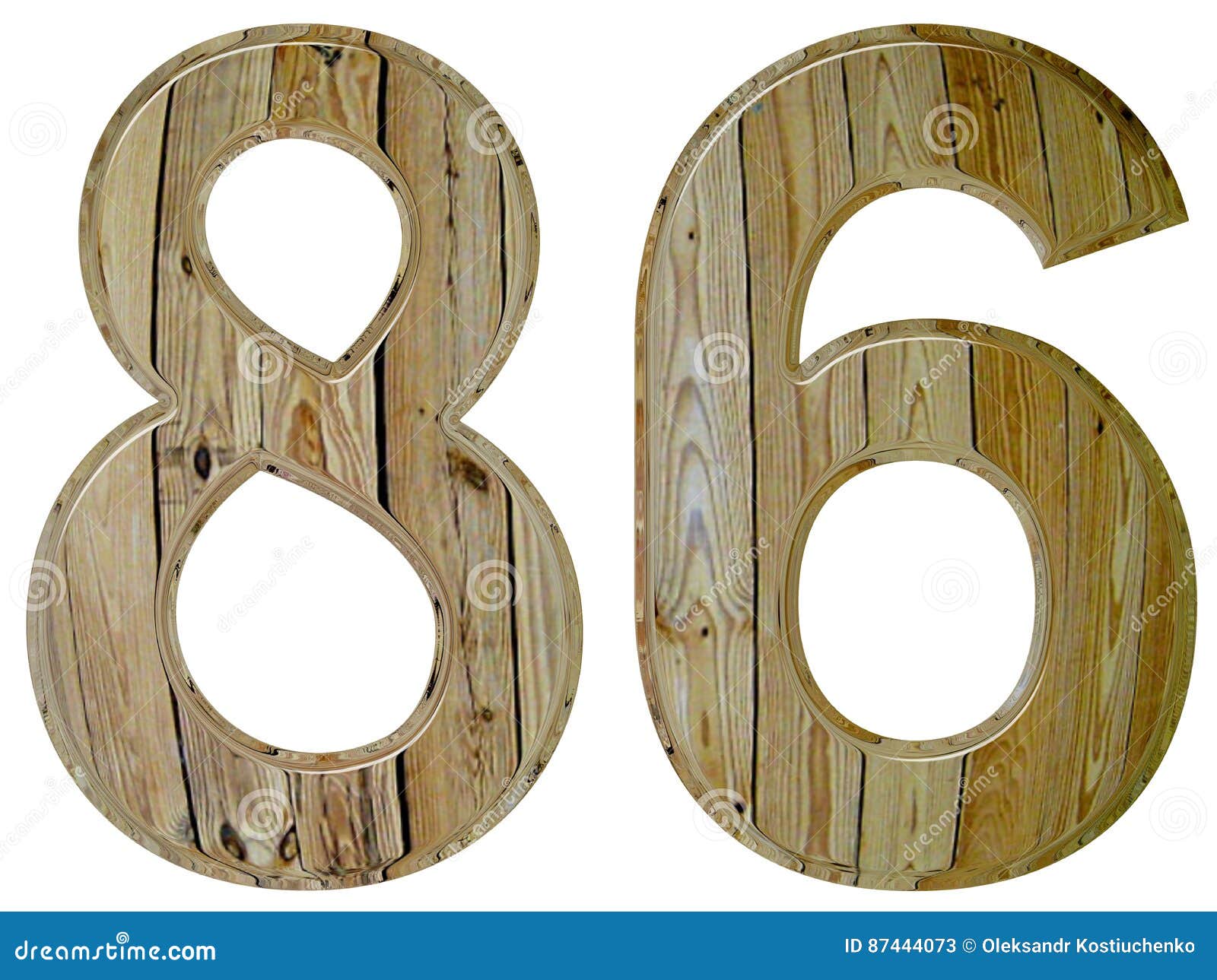 Numeral 86, Eighty Six Isolated on White Background, 3d Render Stock ...