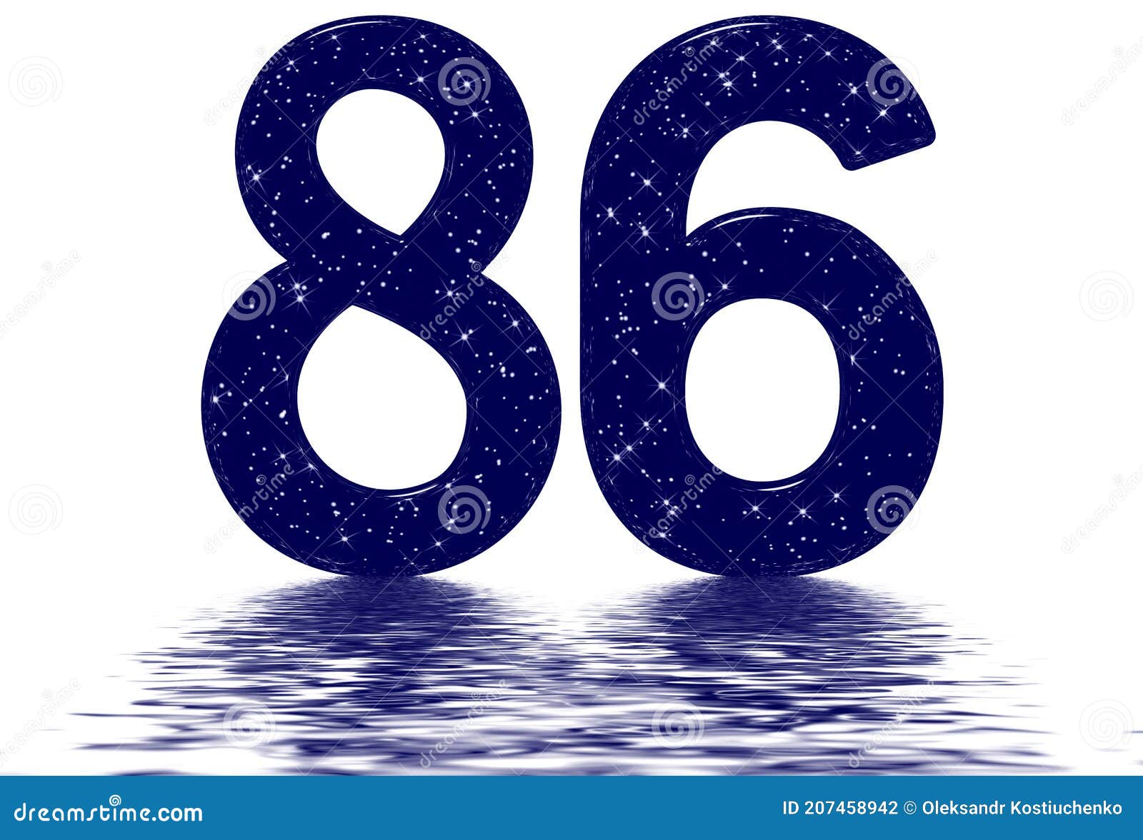 Numeral 86, Eighty Six, Star Sky Texture Imitation, Reflected on the ...