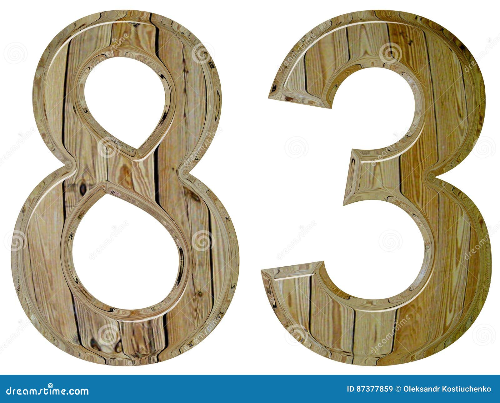 Numeral 83, Eighty Three, Isolated on White Background, 3d Render Stock ...