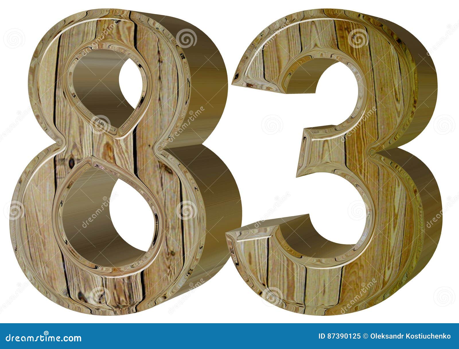 Numeral 83, Eighty Three, Isolated on White Background, 3d Rende Stock ...