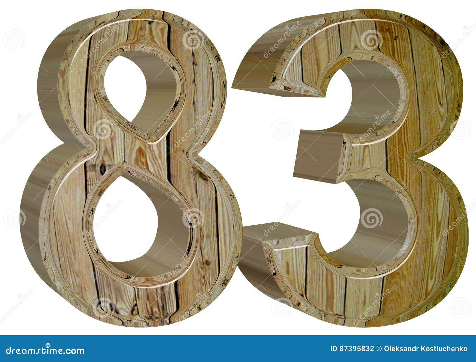 Numeral 83, Eighty Three, Isolated On White Background, 3d Rende Stock ...