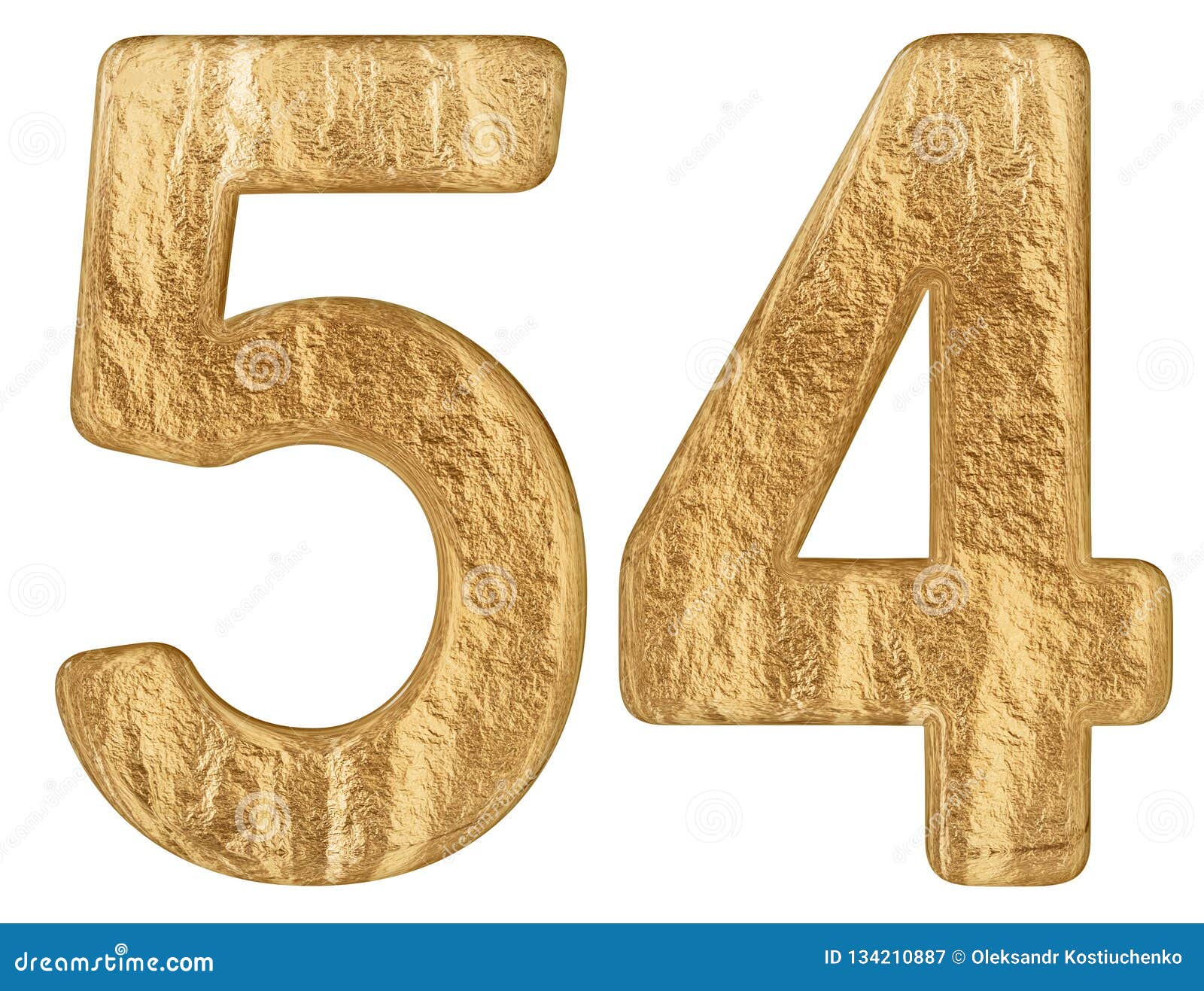 Numeral 54, Fifty Four, Isolated on White Background, 3d Render Stock ...