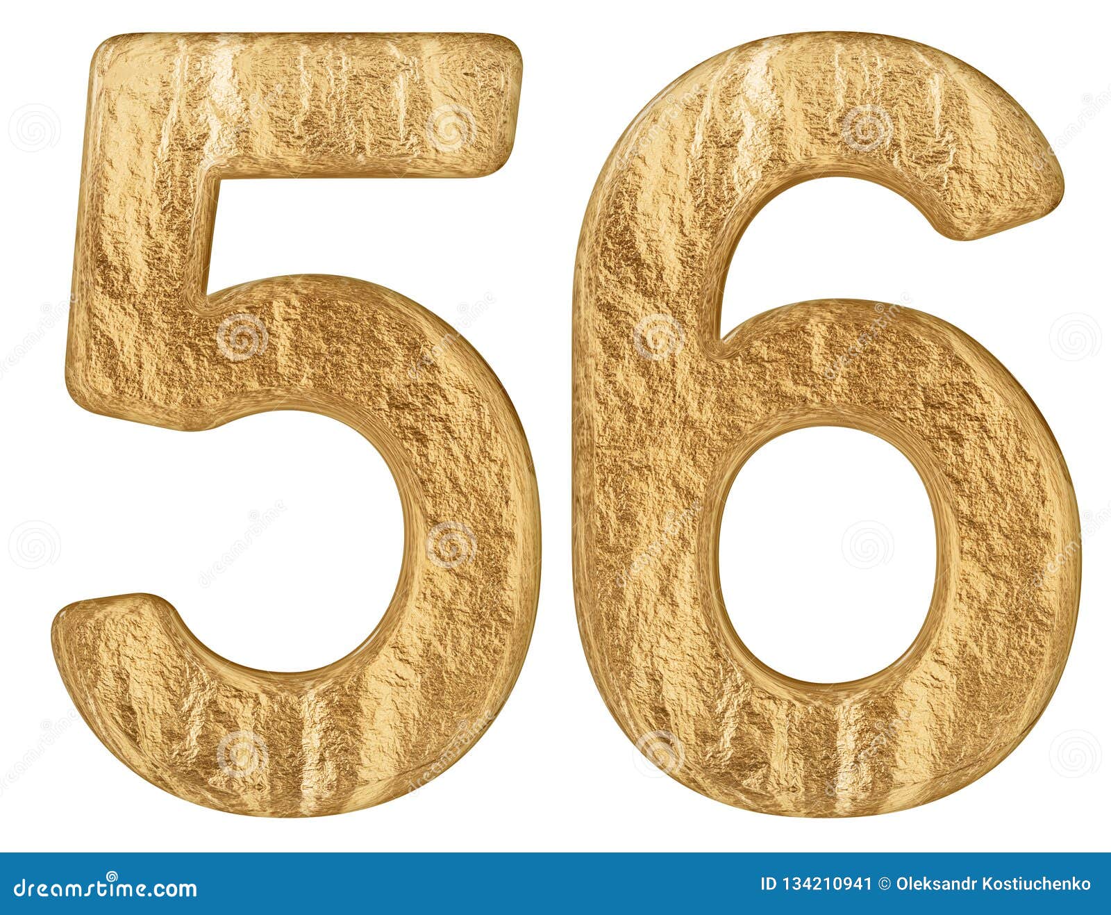 Numeral 56, Fifty Six, Isolated on White Background, 3d Render Stock ...