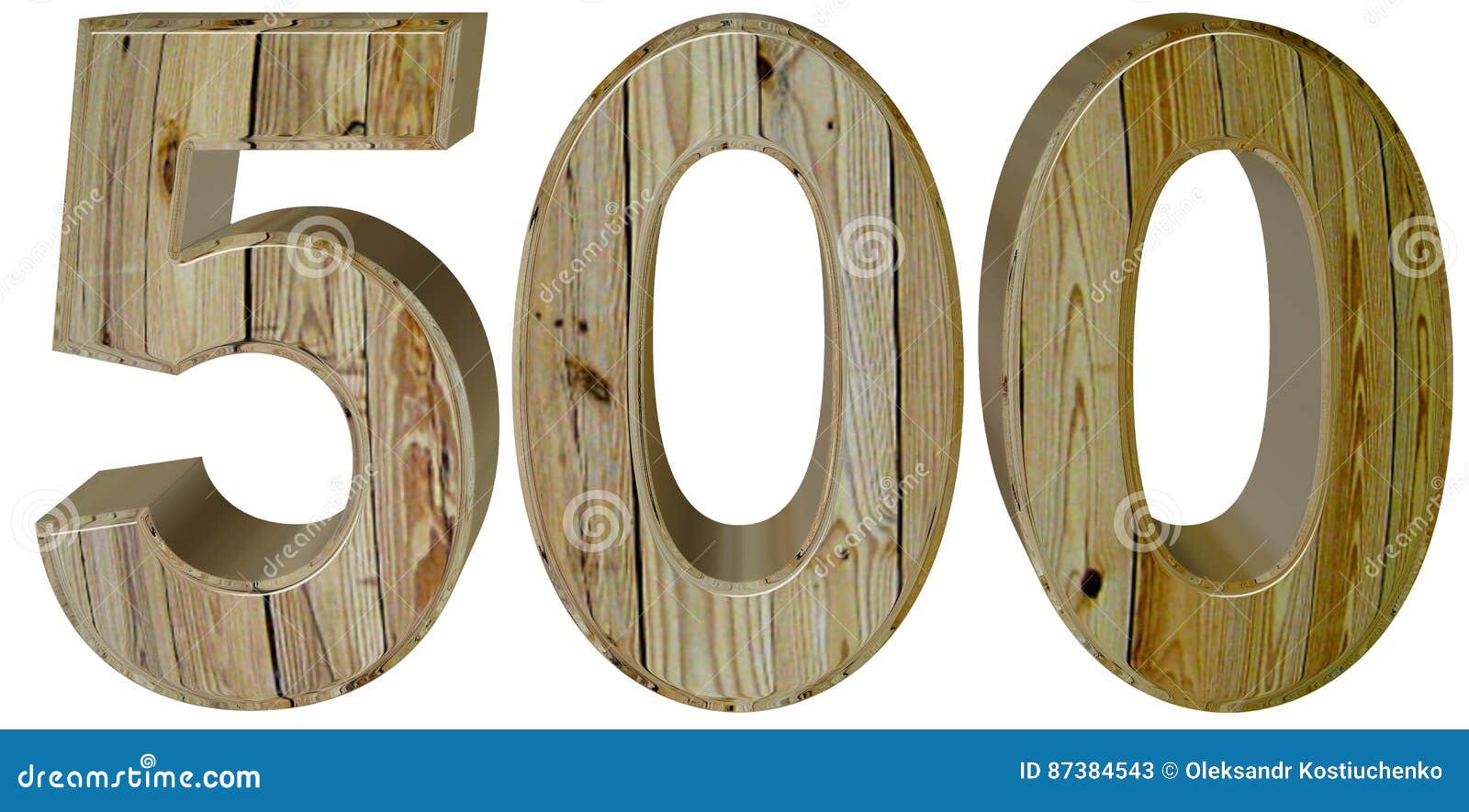 Numeral 500, Five Hundred, Isolated on White Background, 3d Rend Stock ...
