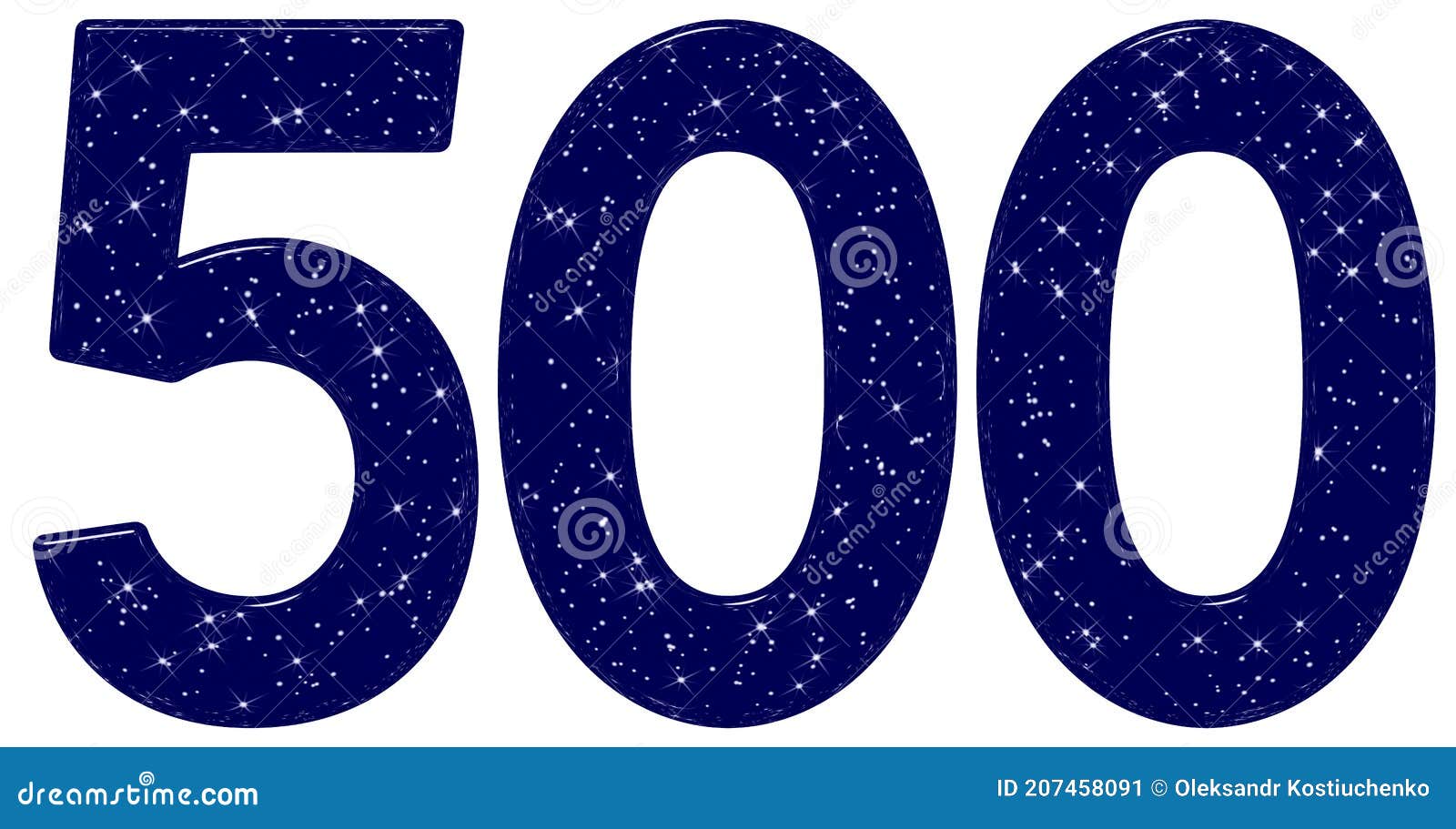Numeral 500, Five Hundred, Star Sky Texture Imitation, Isolated on ...