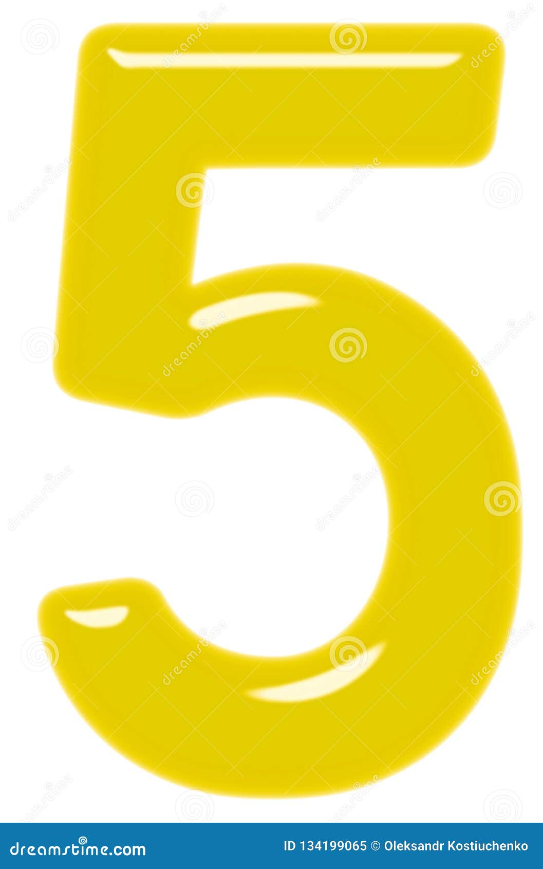 Numeral 5, Five, Isolated on White Background, 3d Render Stock ...
