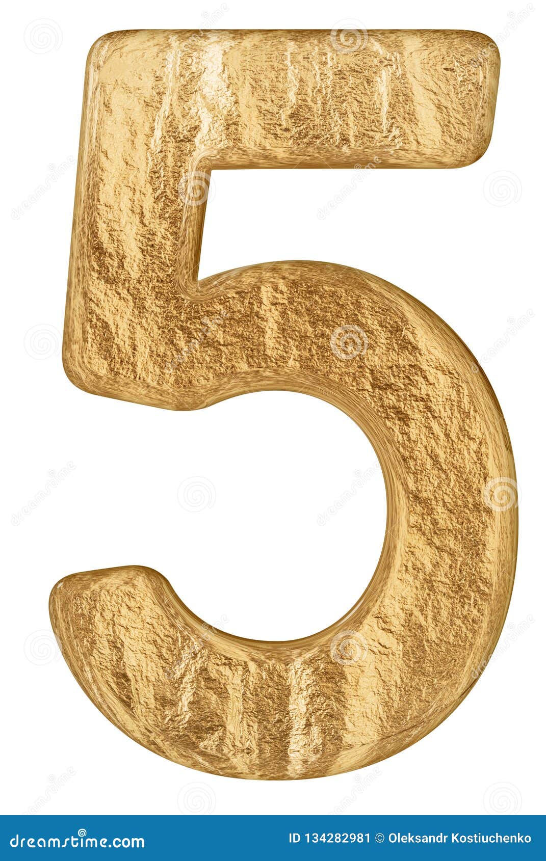 Numeral 5, Five, on White Background, 3d Render Stock Illustration ...
