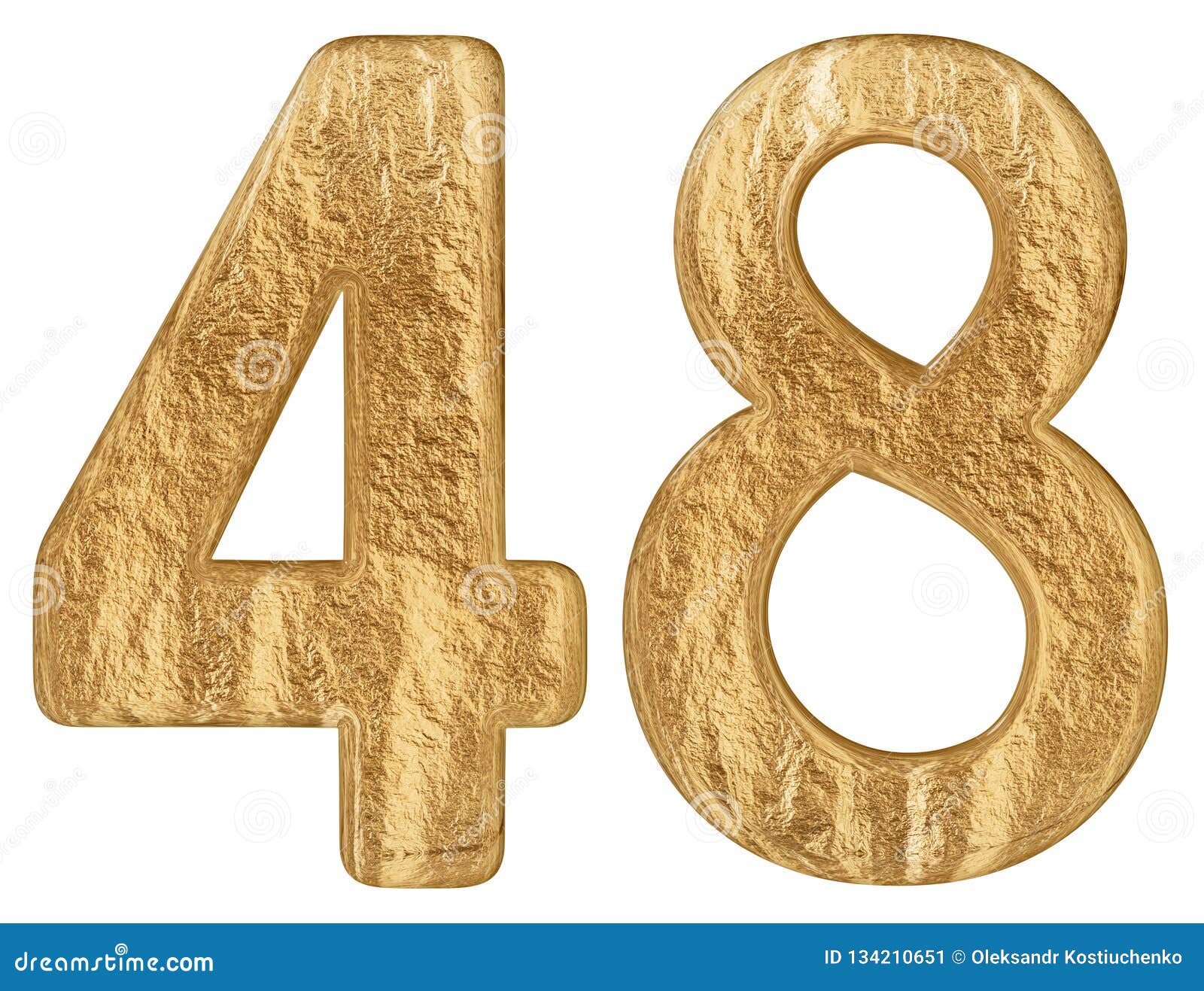 Numeral 48, Forty Eight, Isolated on White Background, 3d Render Stock ...