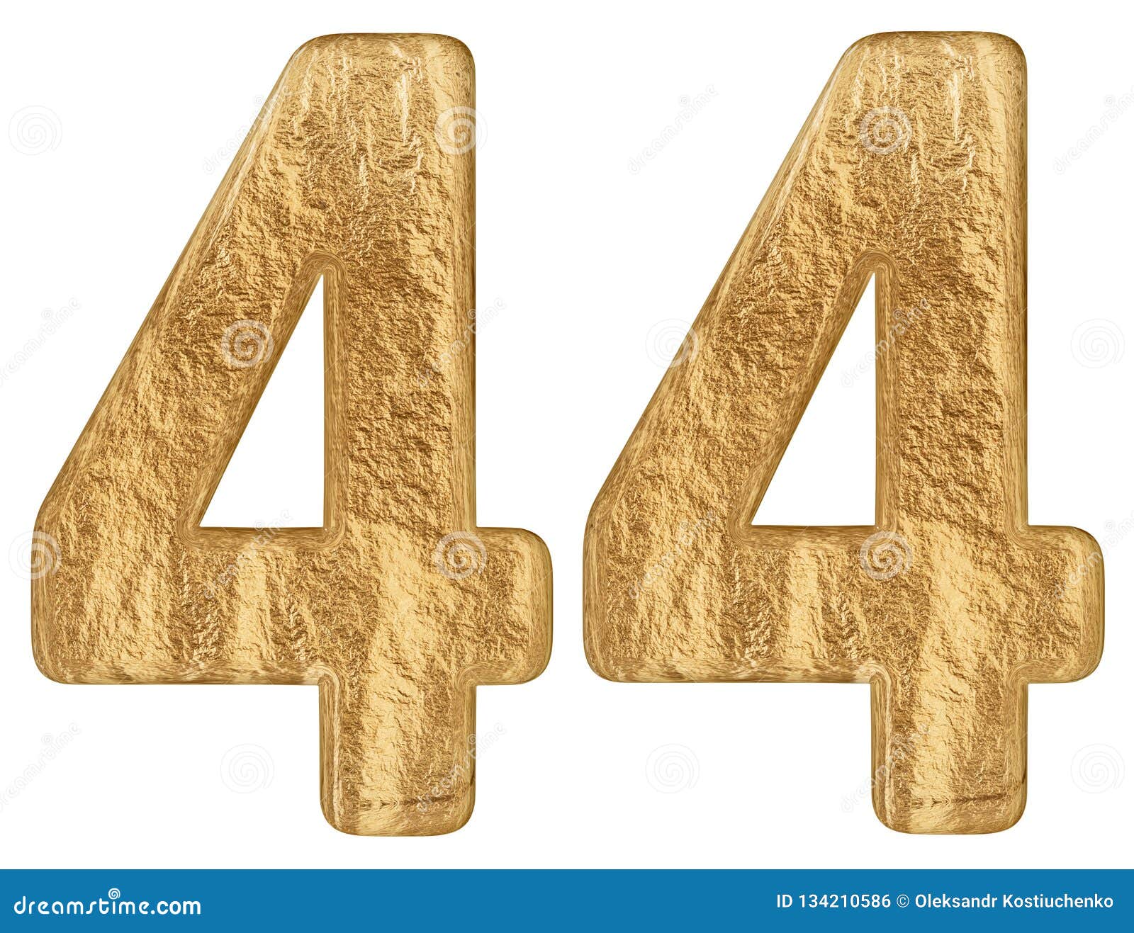 Numeral 44, Forty Four, Isolated on White Background, 3d Render Stock ...