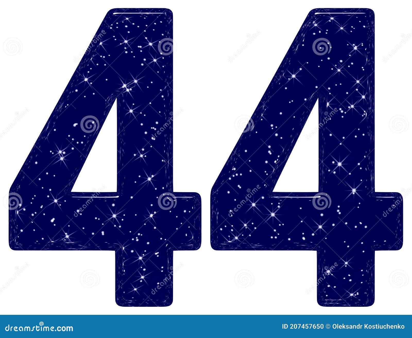 Numeral 44, Forty Four, Star Sky Texture Imitation, Isolated on White ...
