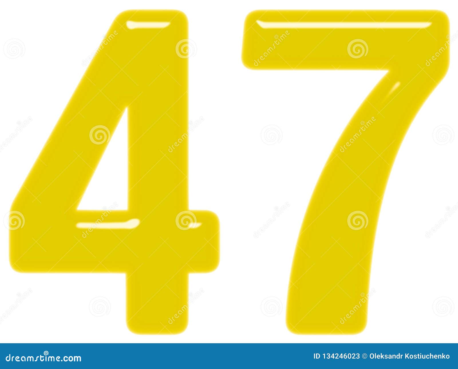 Numeral 47, Forty Seven, Isolated on White Background, 3d Render Stock ...