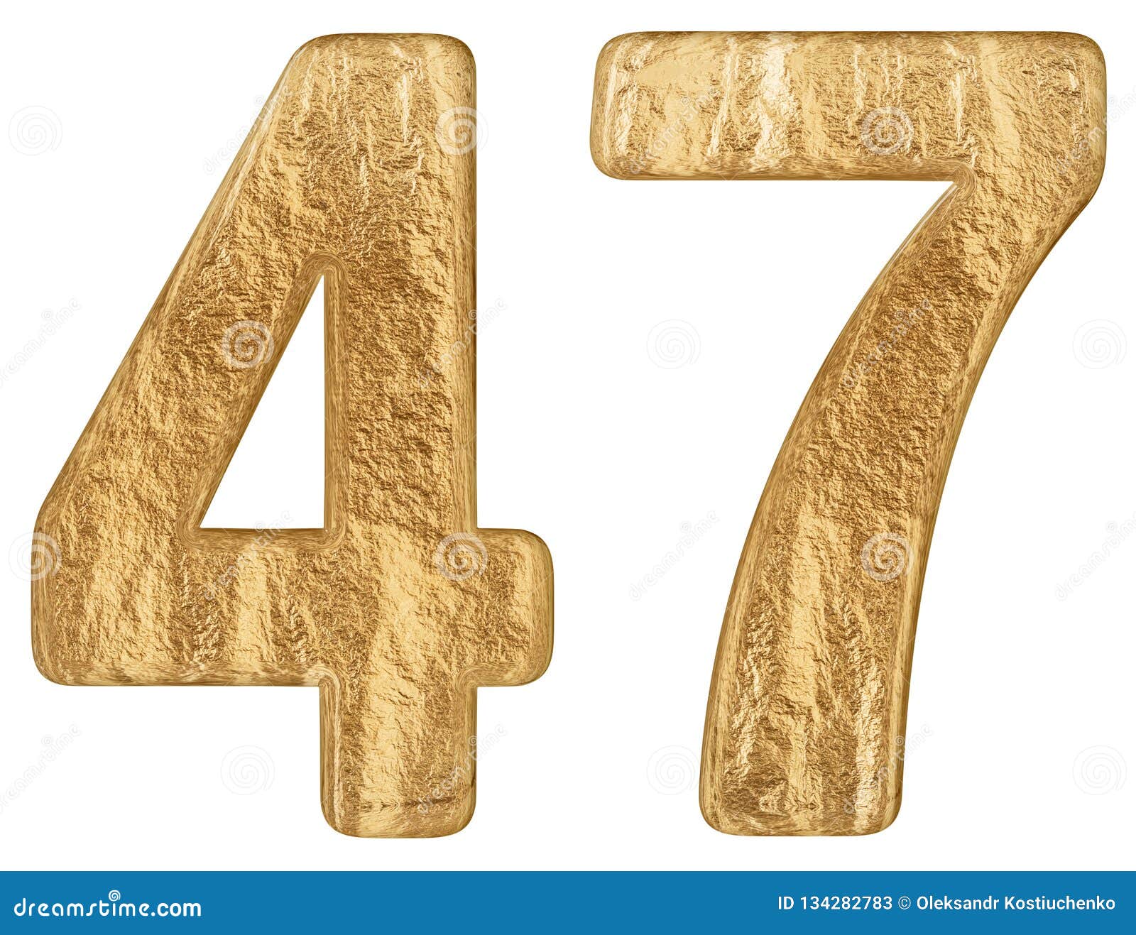 Numeral 47, Forty Seven, Isolated on White Background, 3d Render Stock ...