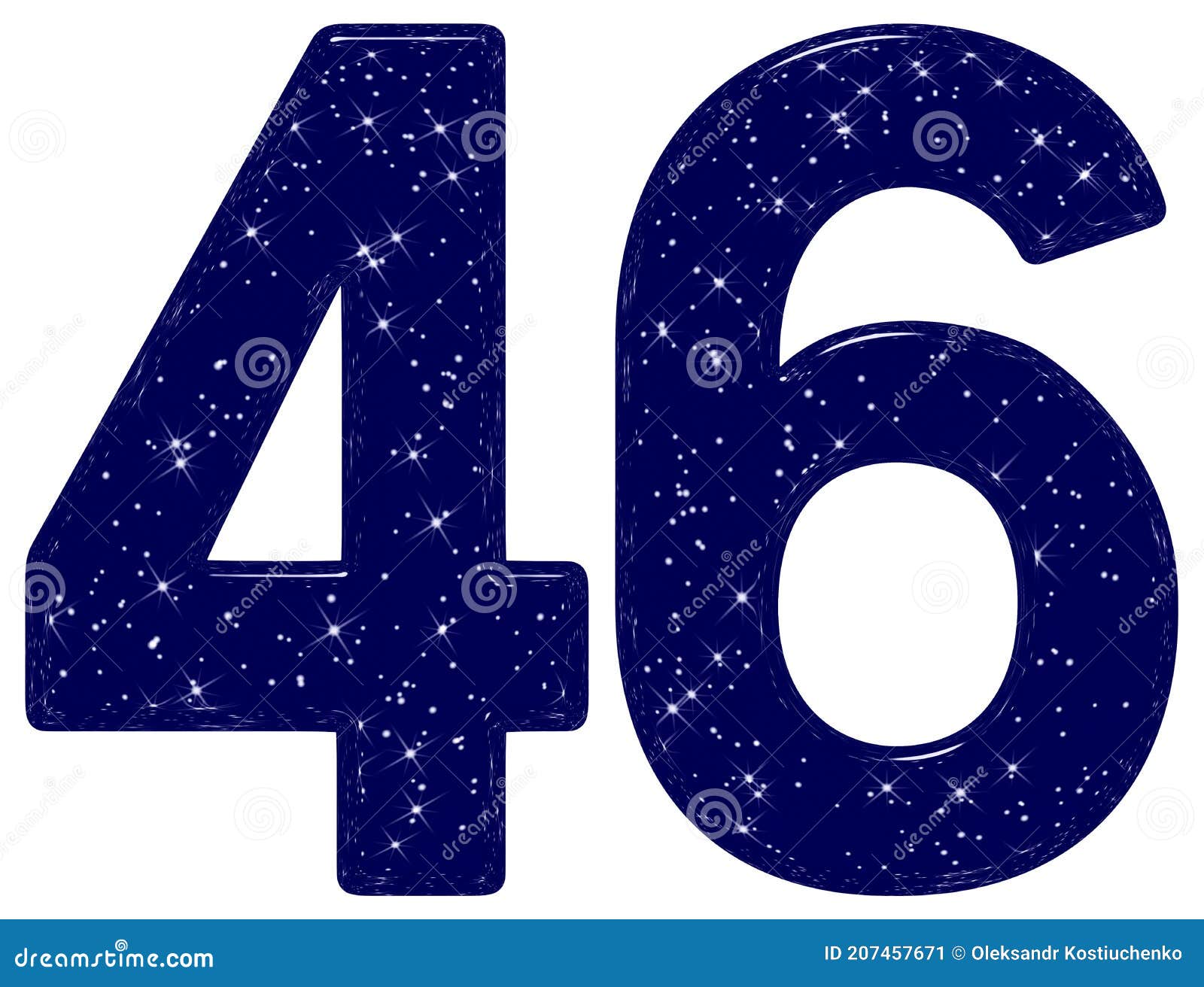 Numeral 46, Forty Six, Star Sky Texture Imitation, Isolated on White ...