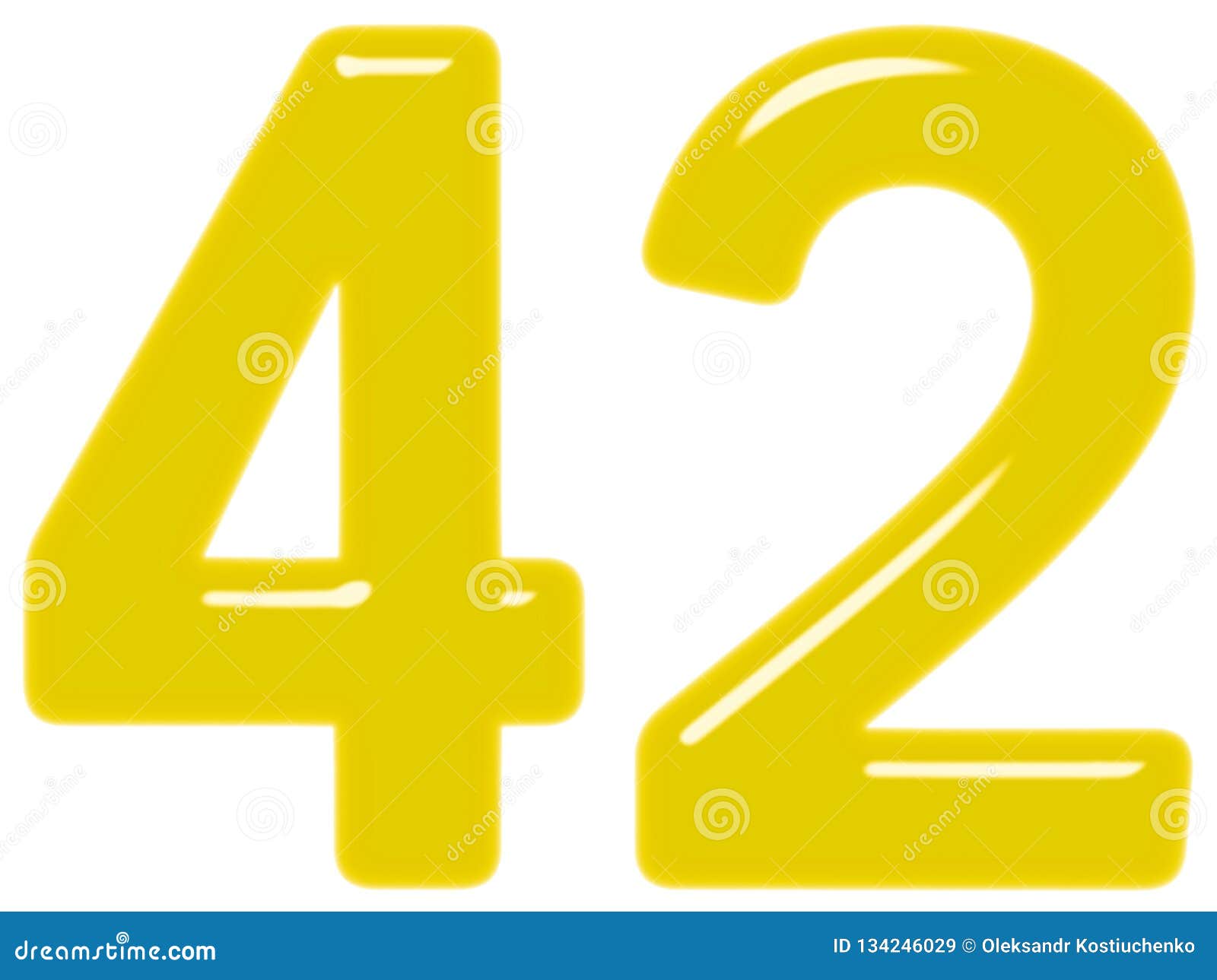 Numeral 42, Forty Two, Isolated on White Background, 3d Render Stock ...