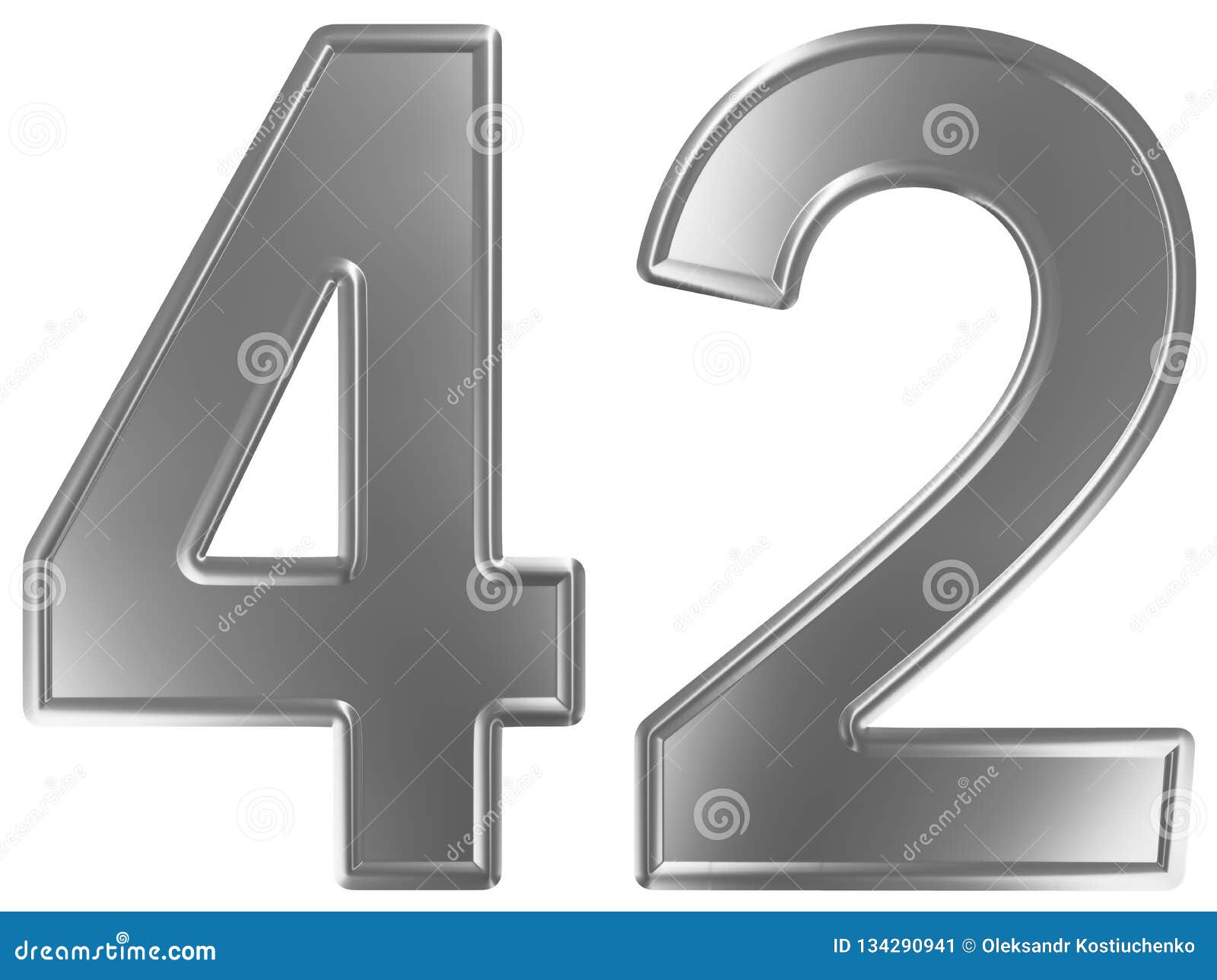 Numeral 42, Forty Two, Isolated on White Background, 3d Render Stock ...