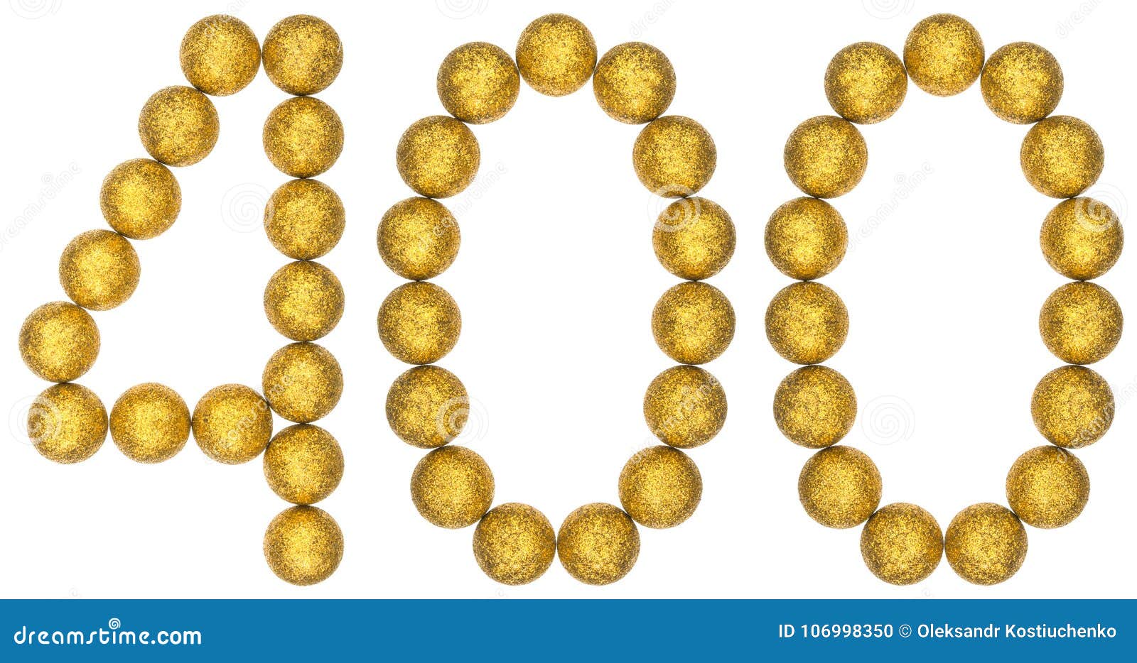 Numeral 400, Four Hundred, from Decorative Balls, Isolated on White ...