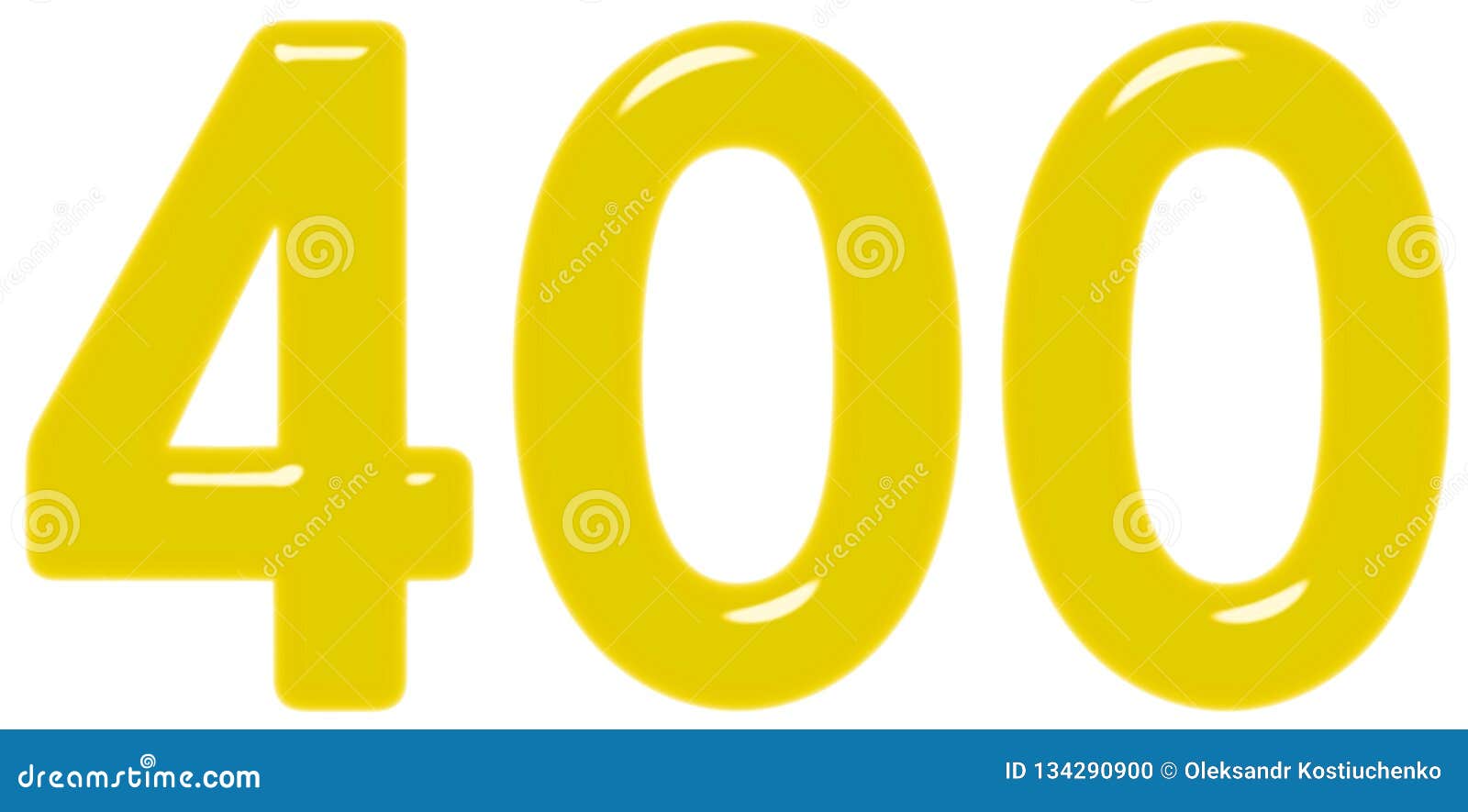 Numeral 400, Four Hundred, Isolated on White Background, 3d Render ...