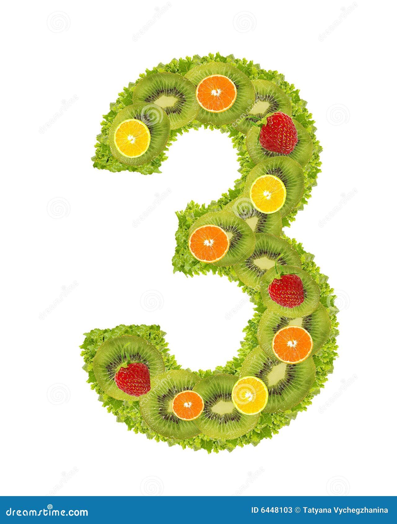Numeral from fruit - 3 stock image. Image of character - 6448103