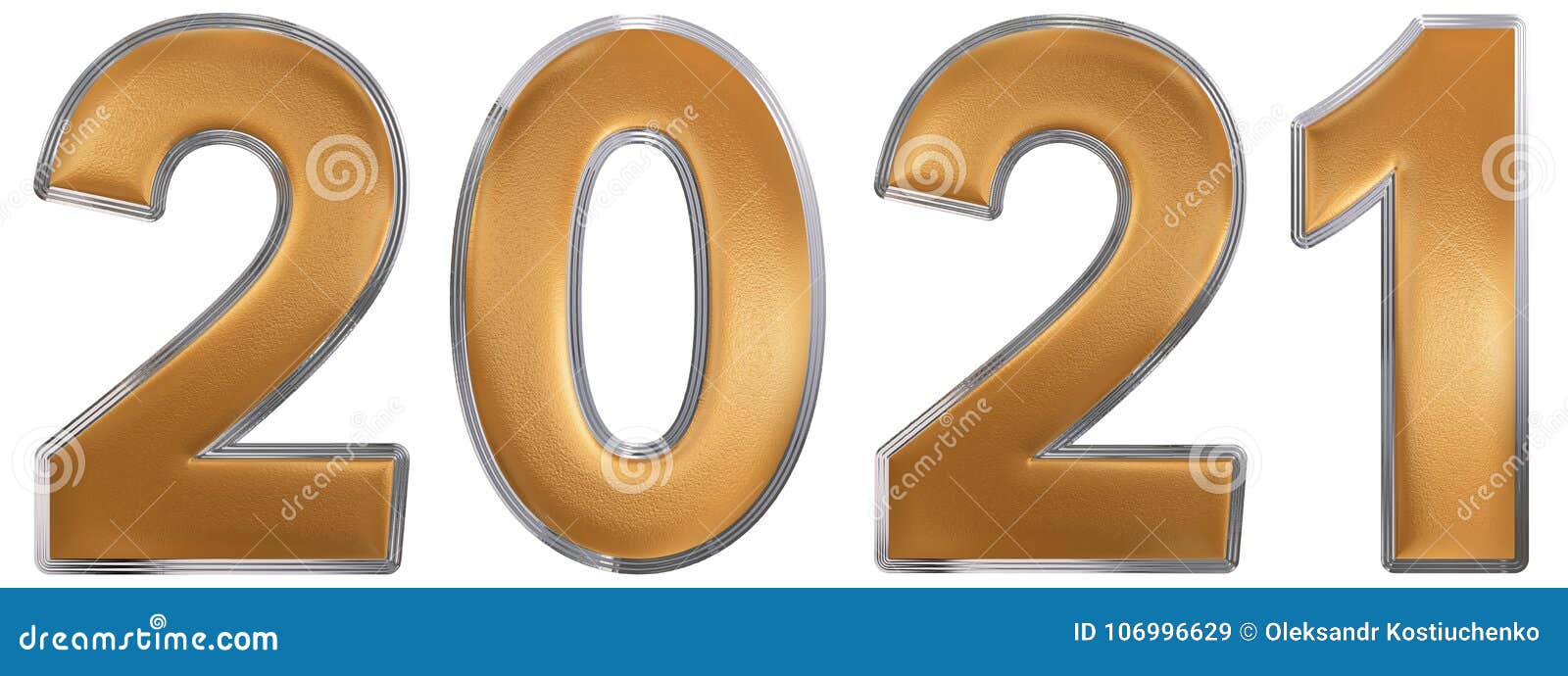 Numeral 2021, Isolated on White Background, 3d Render Stock ...