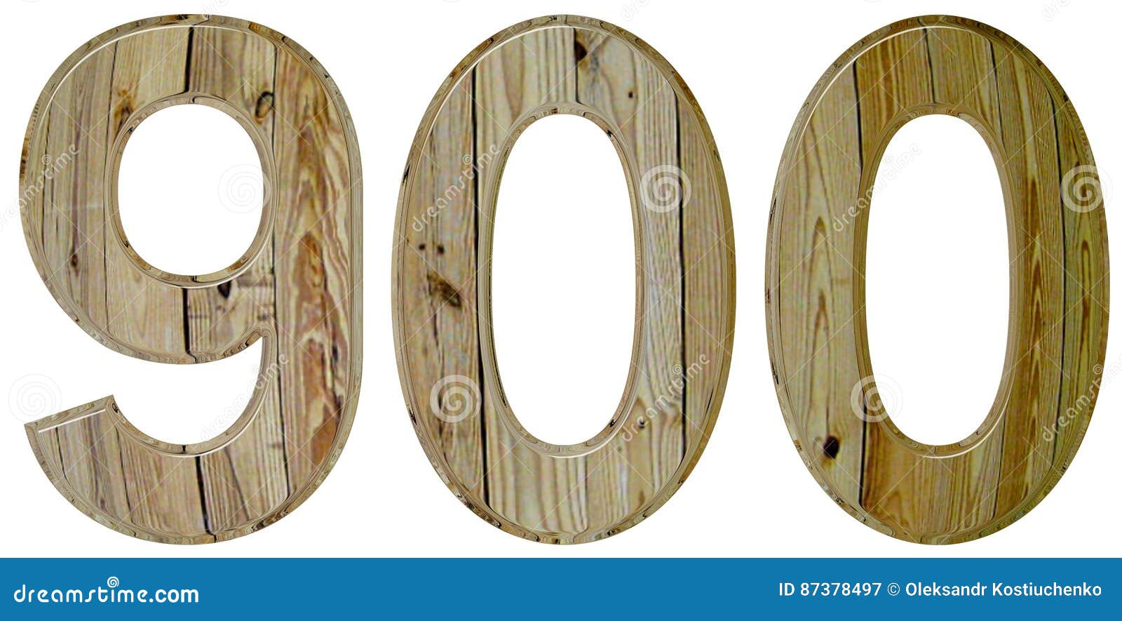 Numeral 900, Nine Hundred, Isolated on White Background, 3d Rend Stock ...