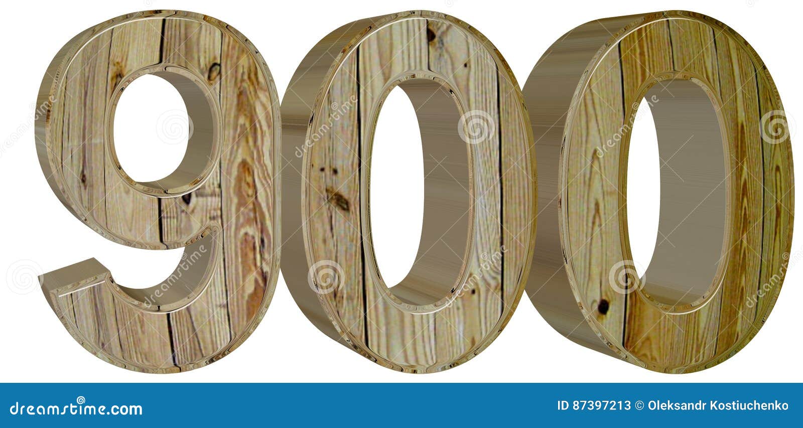 Numeral 900, Nine Hundred, Isolated on White Background, 3d Rend Stock ...