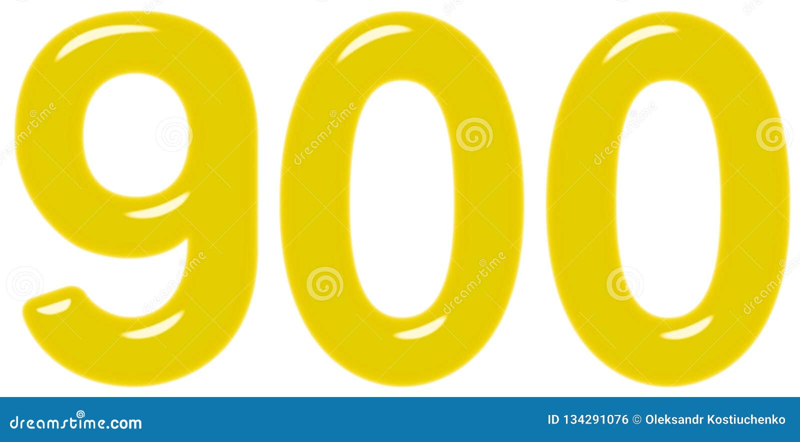 Numeral 900, Nine Hundred, Isolated on White Background, 3d Render ...