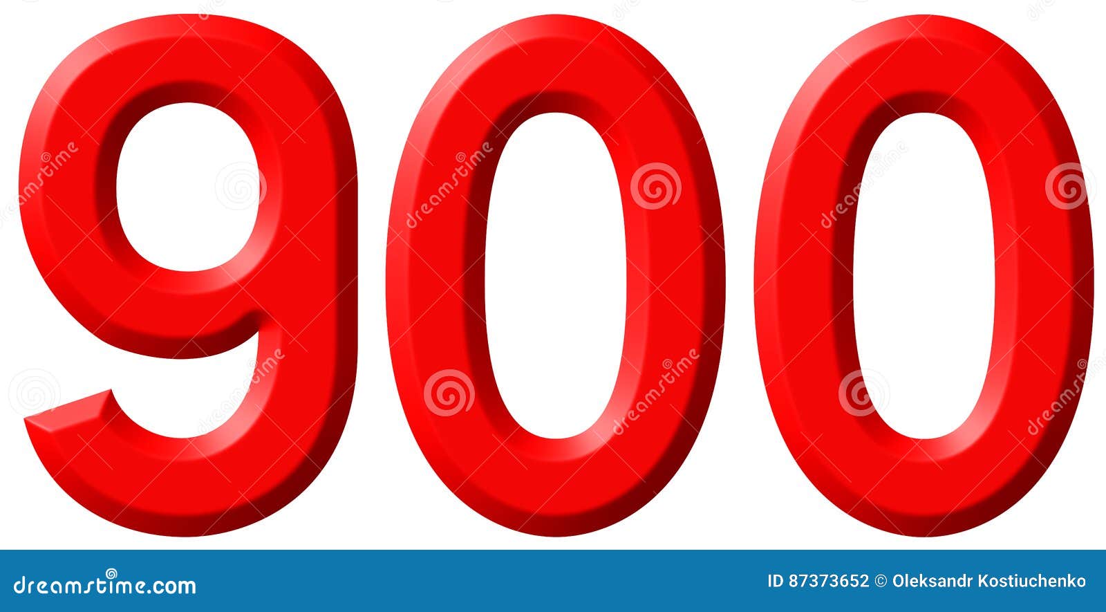 Red 900 Nine Hundred Dollars Price Symbol Isolated On White Background ...