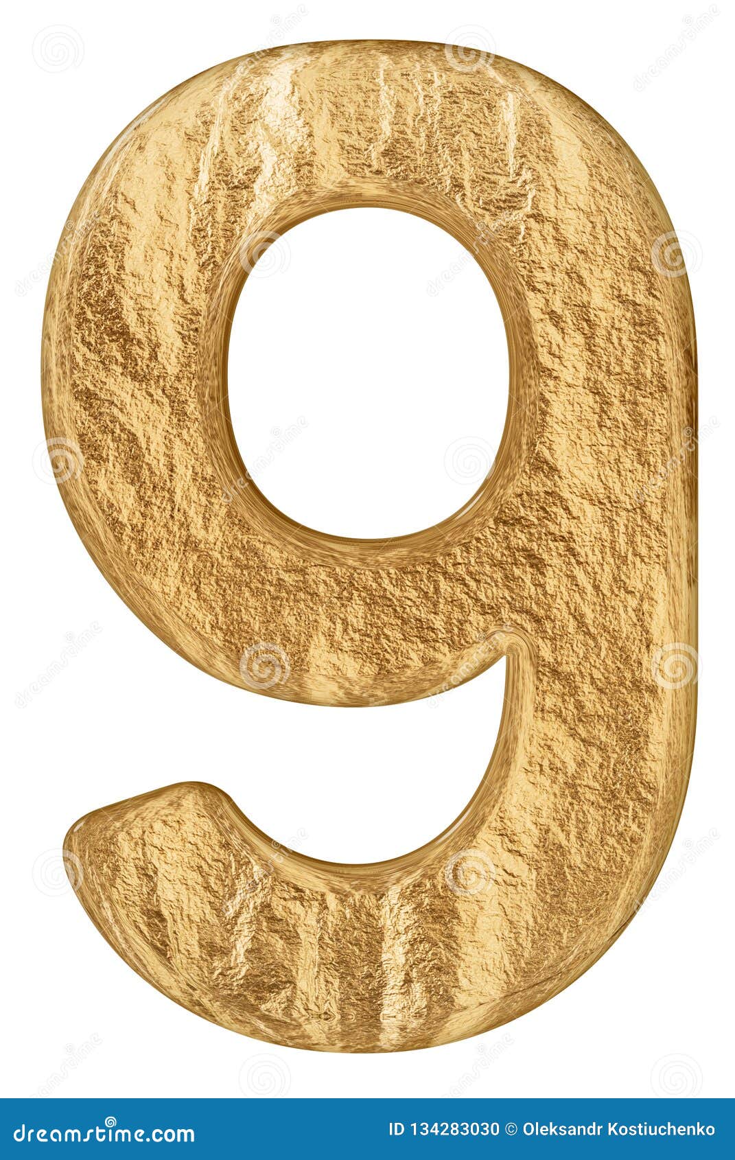 Numeral 9, Nine, Isolated on White Background, 3d Render Stock ...