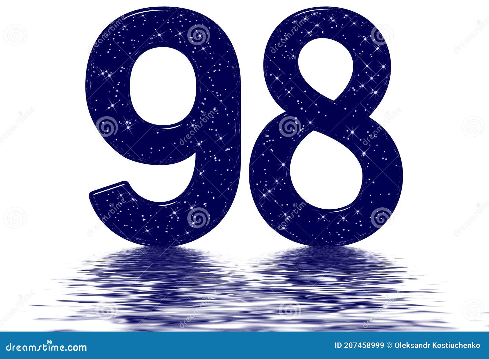 Numeral 98, Ninety Eight, Star Sky Texture Imitation, Reflected on the ...