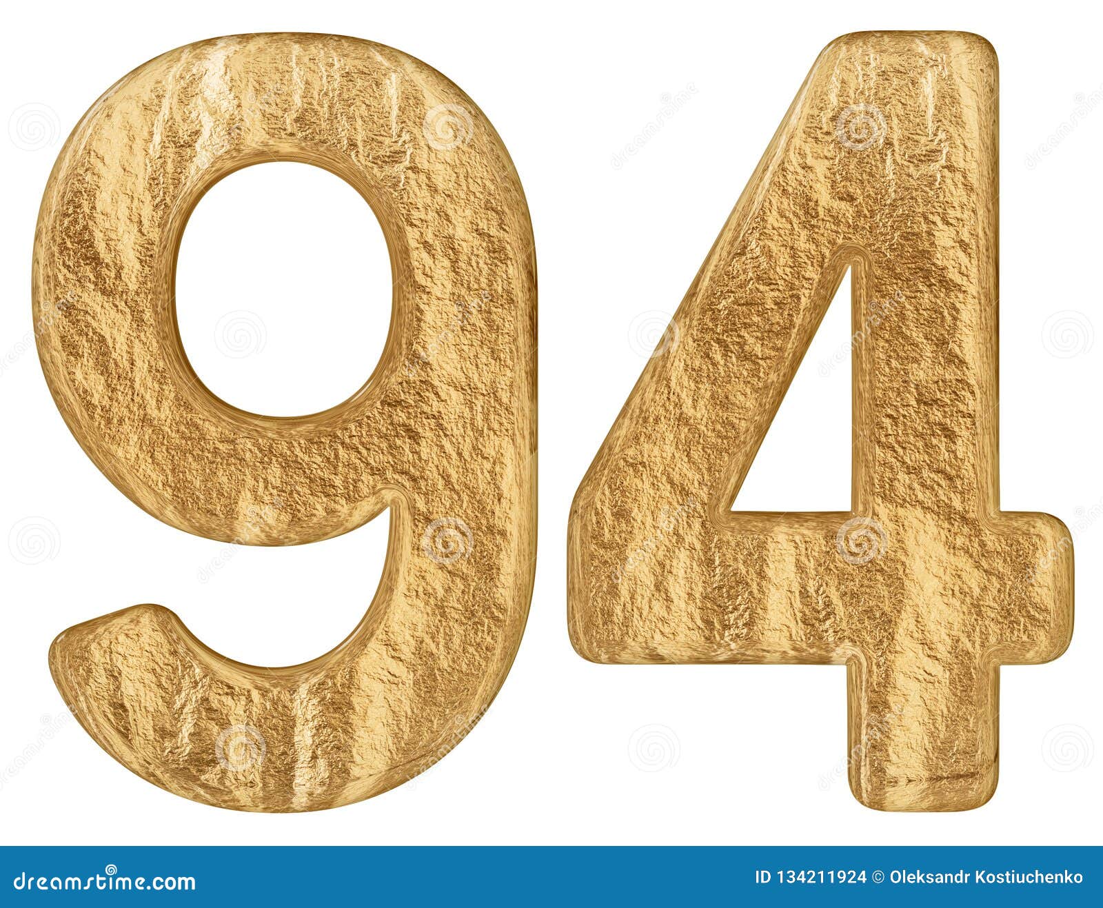 Numeral 94, Ninety Four, Isolated on White Background, 3d Render Stock ...
