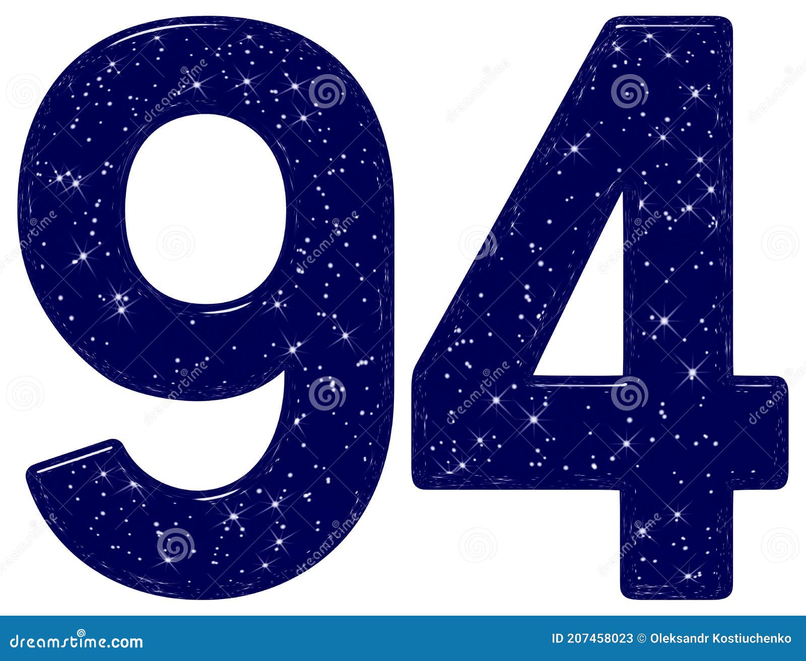 Numeral 94, Ninety Four, Star Sky Texture Imitation, Isolated on White ...