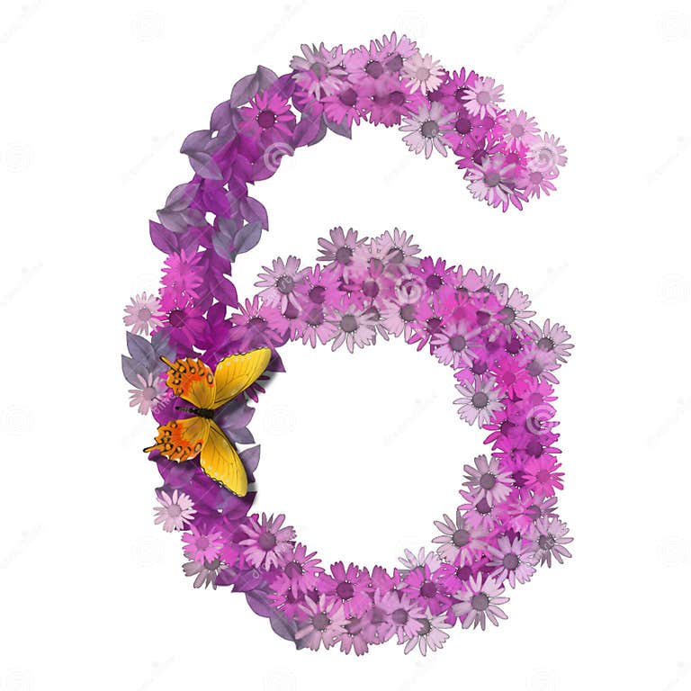 Numeral or number 6 stock illustration. Illustration of nature - 4534533