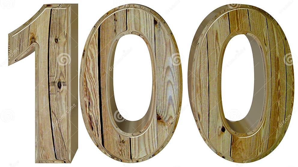 Numeral 100, One Hundred, Isolated on White Background, 3d Rende Stock ...