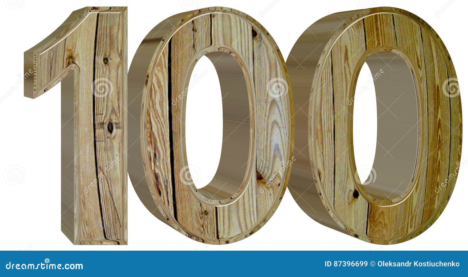 Numeral 100, One Hundred, Isolated on White Background, 3d Rende Stock ...