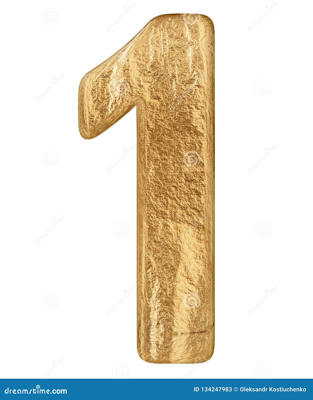 Numeral 1, One, Isolated on White Background, 3d Render Stock ...