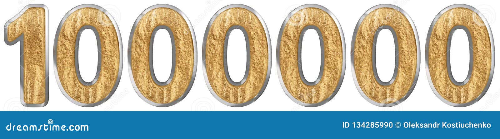 Numeral 1000000, One Million, Isolated on White Background, 3d Render ...