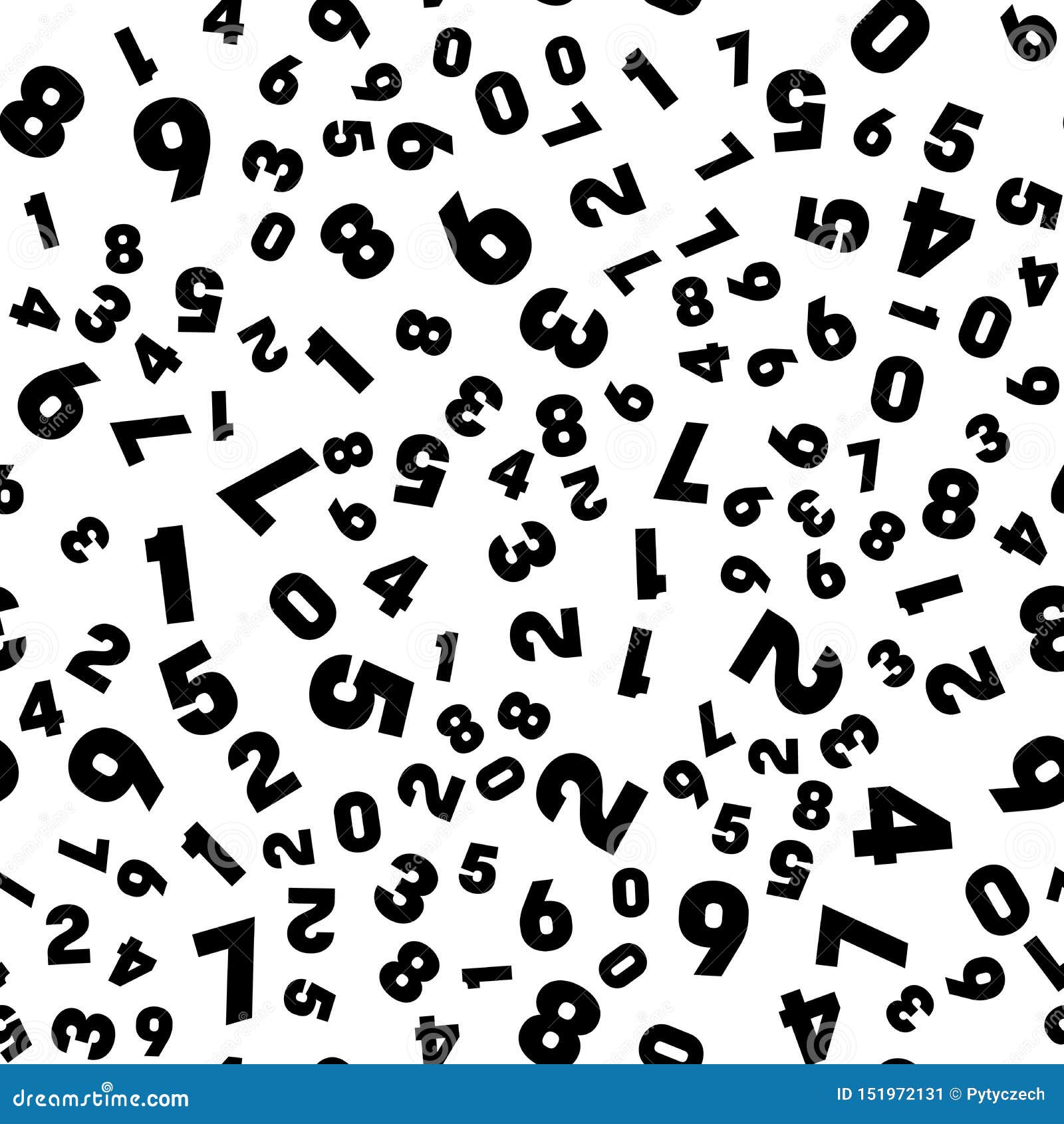 Numeral Seamless Pattern Background. Black Numbers Mosaic Stock Vector ...
