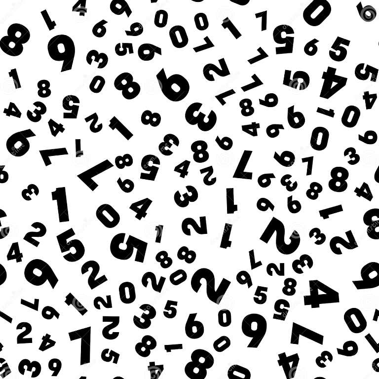 Numeral Seamless Pattern Background. Black Numbers Mosaic Stock Vector ...