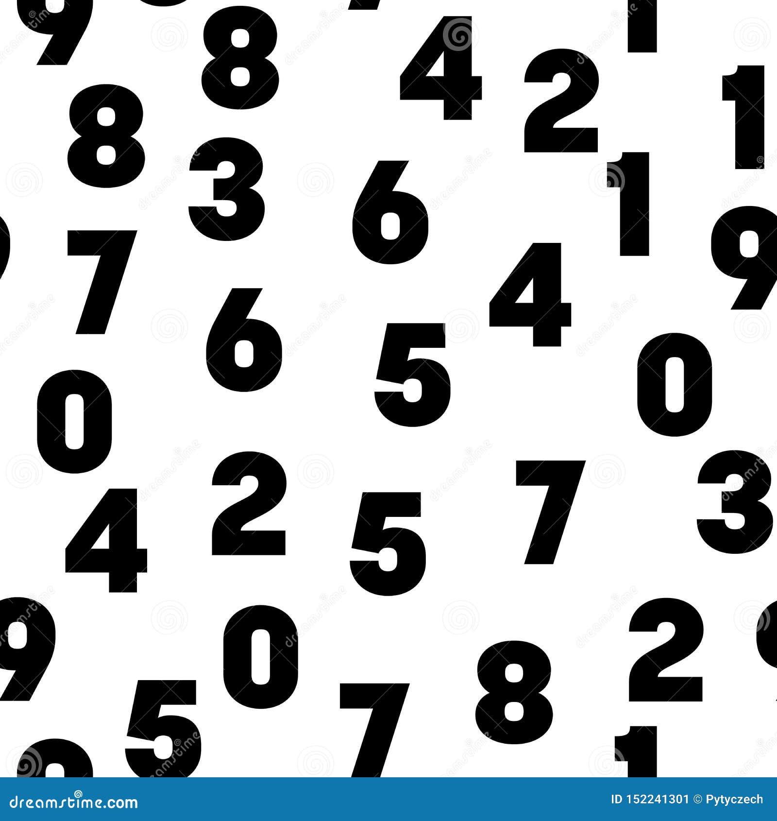 Numeral Seamless Pattern Background. Black Numbers Mosaic Stock Vector ...