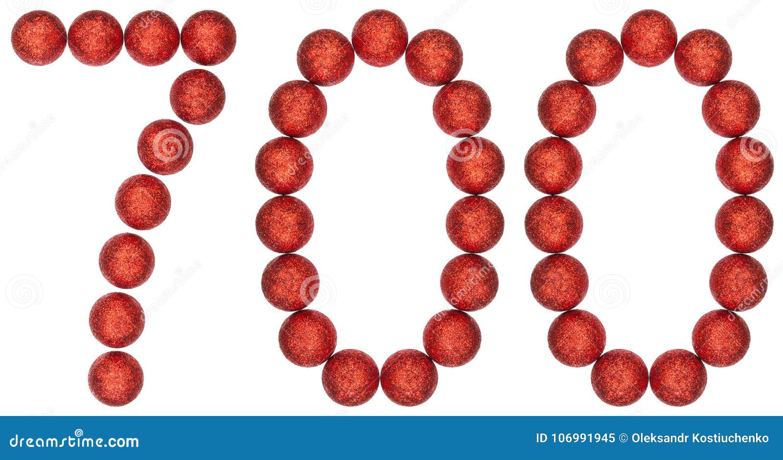 Numeral 700, Seven Hundred, from Decorative Balls, Isolated on W Stock ...