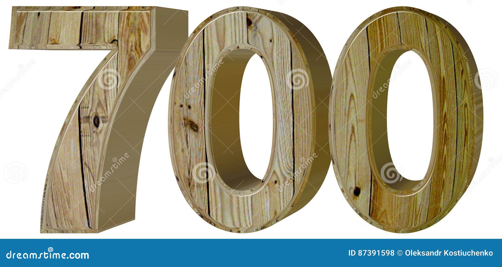 Numeral 700, Seven Hundred, Isolated On White Background, 3d Ren Stock ...