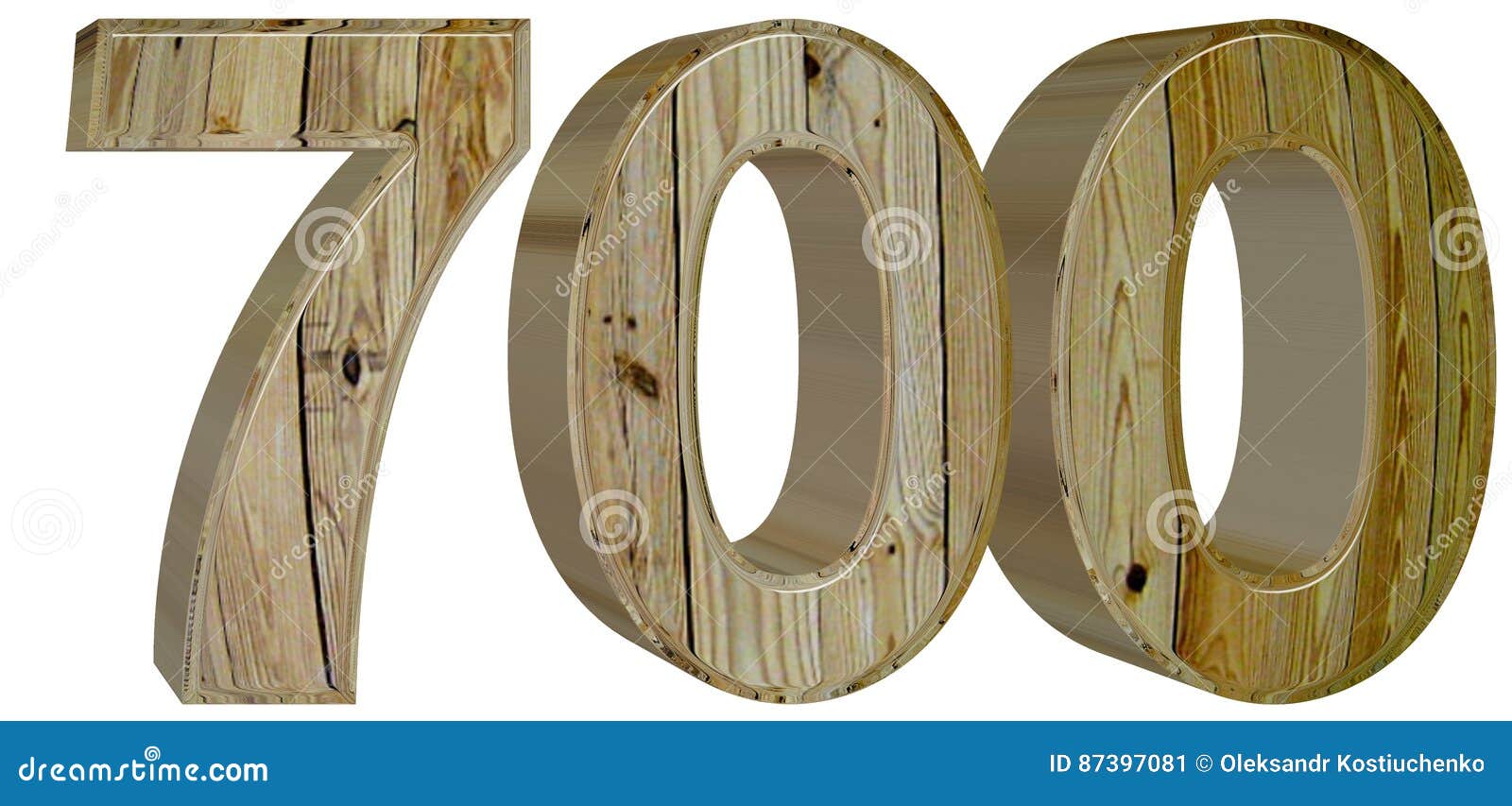 Numeral 700, Seven Hundred, Isolated on White Background, 3d Ren Stock ...