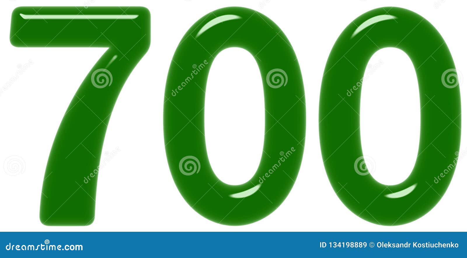 Numeral 700, Seven Hundred, Isolated on White Background, 3d Render ...
