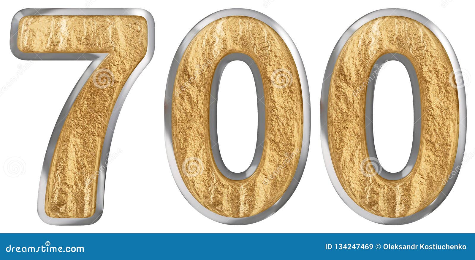 Numeral 700, Seven Hundred, Isolated on White Background, 3d Render ...