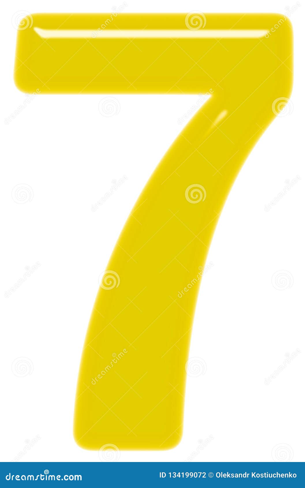 Numeral 7, Seven, Isolated on White Background, 3d Render Stock ...