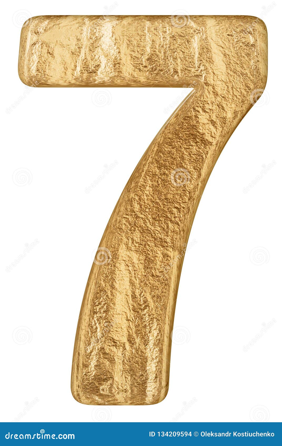 Numeral 7, Seven, Isolated on White Background, 3d Render Stock ...