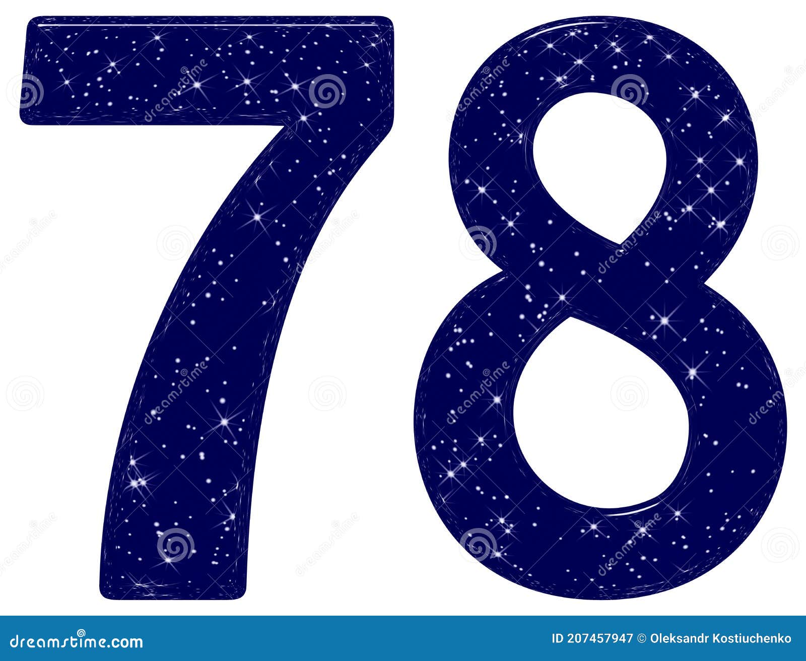 Numeral 78, Seventy Eight, Star Sky Texture Imitation, Isolated on ...