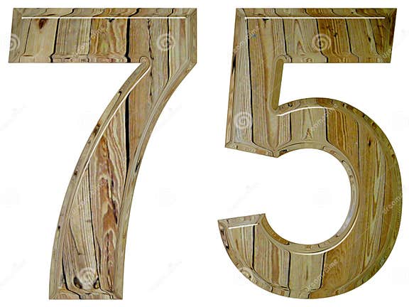 Numeral 75, Seventy Five, Isolated on White Background, 3d Render Stock ...