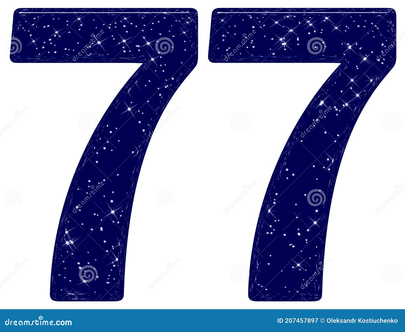Numeral 77, Seventy Seven, Star Sky Texture Imitation, Isolated on ...