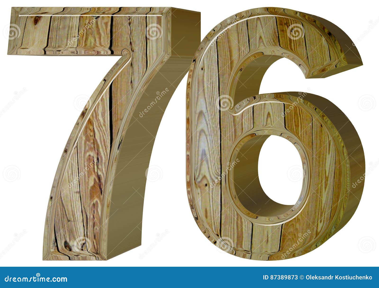 Numeral 76, Seventy Six,, Isolated On White Background, 3d Rende ...